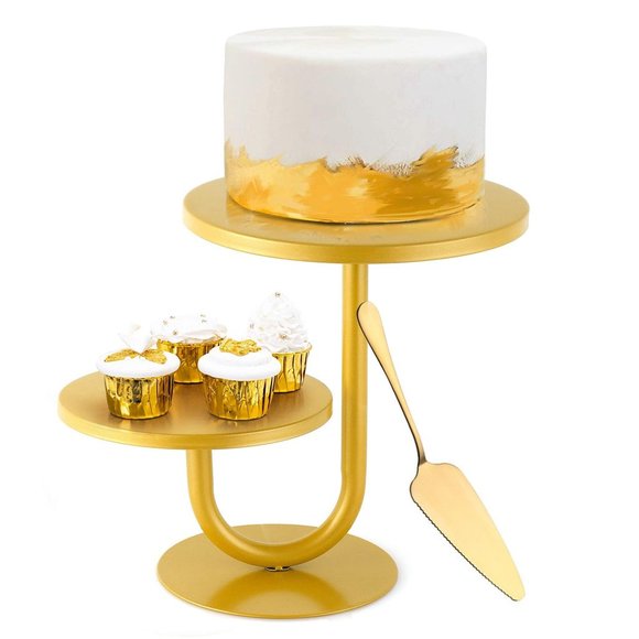Virago by Cris | Kitchen | 2 Tier Gold Cake Stand | Poshmark